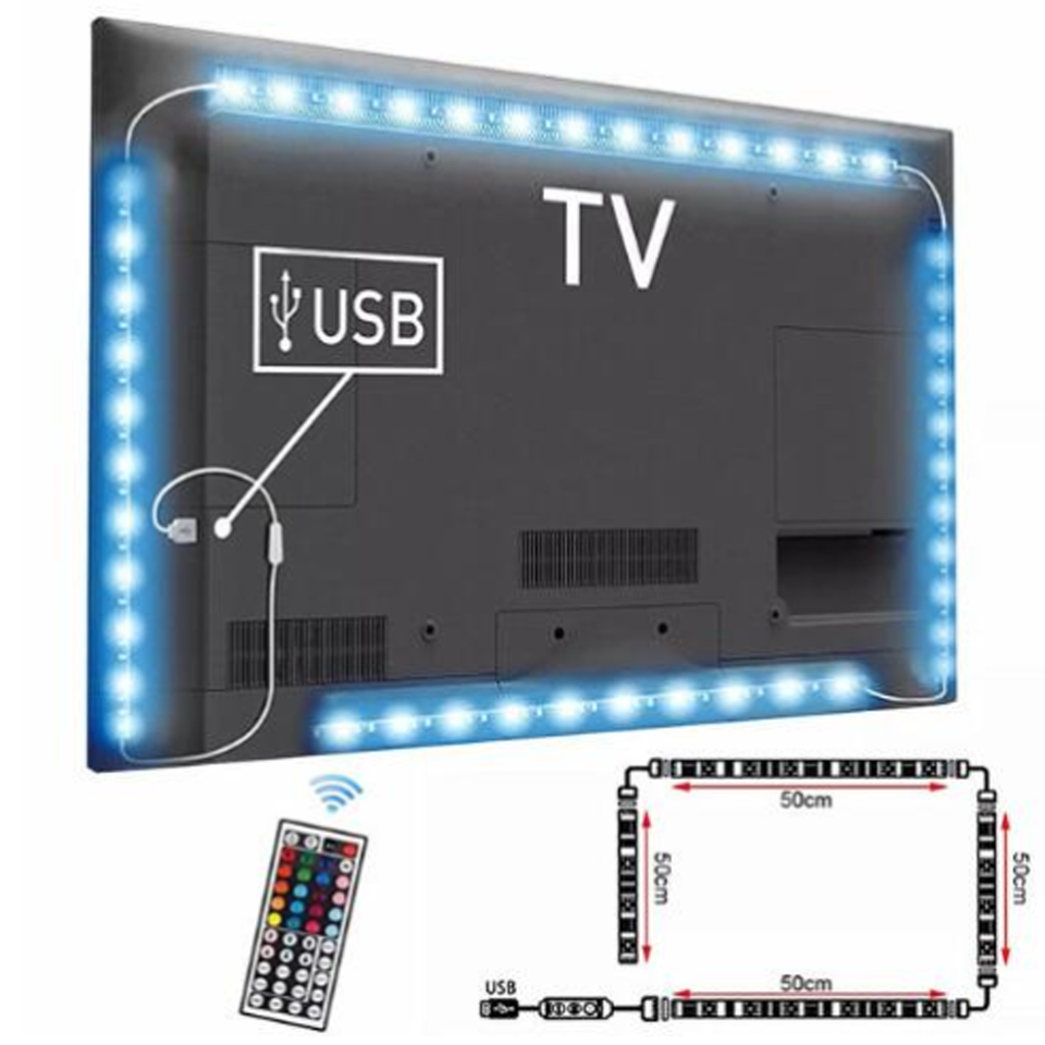 USB LED Strip RGB 5V TV Backlight 5050 LED Strip Light + USB Remote ...