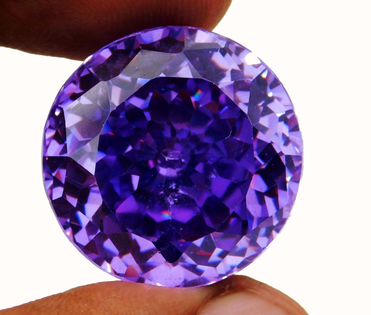 Certified 87.60 Cts Natural Round Cut Cambodian Violet Certified 87.60 Cts Natural Round Cut Cambodian Violet