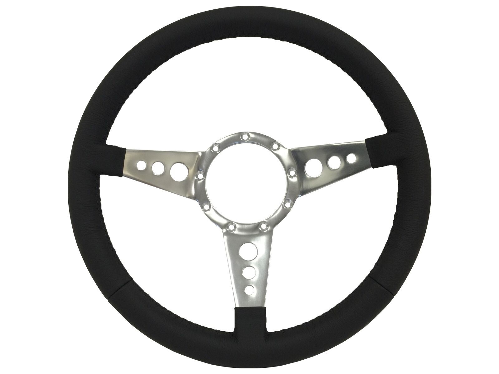1955-68 Chevy S9 Leather Steering Wheel Cross Flags Kit, 3 Spoke with ...