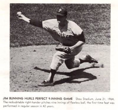 Jim Bunning Philadelphia Phillies Perfect Game 1965 Magazine Page Panel ...
