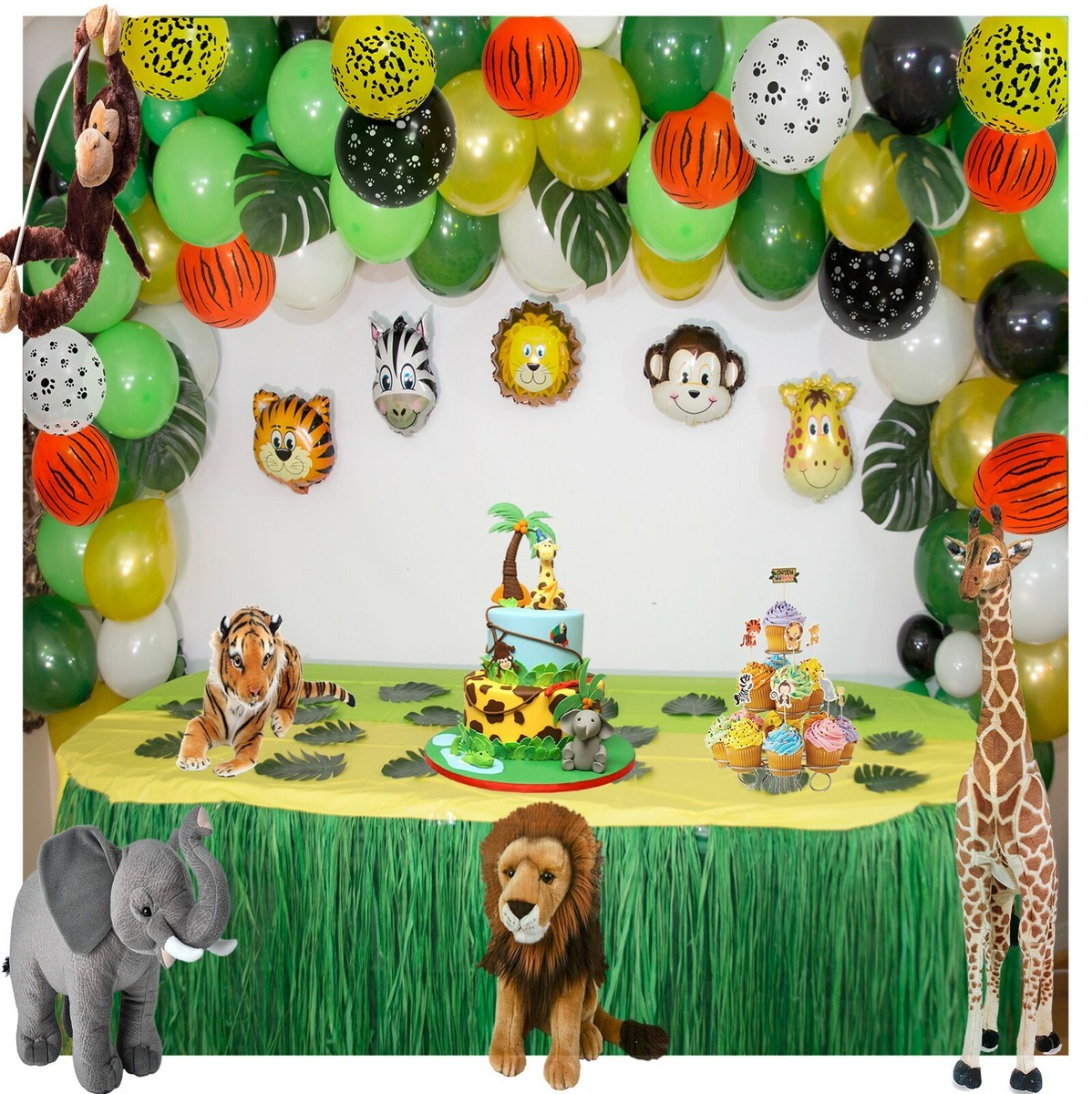 Jungle Centerpieces With Balloons Wild Jungle Safari Balloon Garland