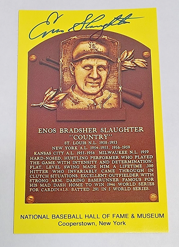 ENOS SLAUGHTER MLB BASEBALL GREAT Auto Signature Signed Hall Of Fame ...