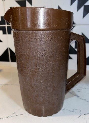 Vintage Tupperware Pitcher 800-6 Harvest Brown 2 Quart w/ Push Button ...