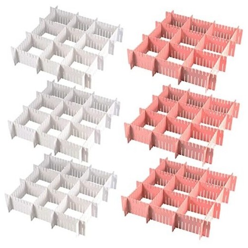72 Pieces DIY Plastic Grid Drawer Organizer, 12.6 Inch Plastic Grid ...