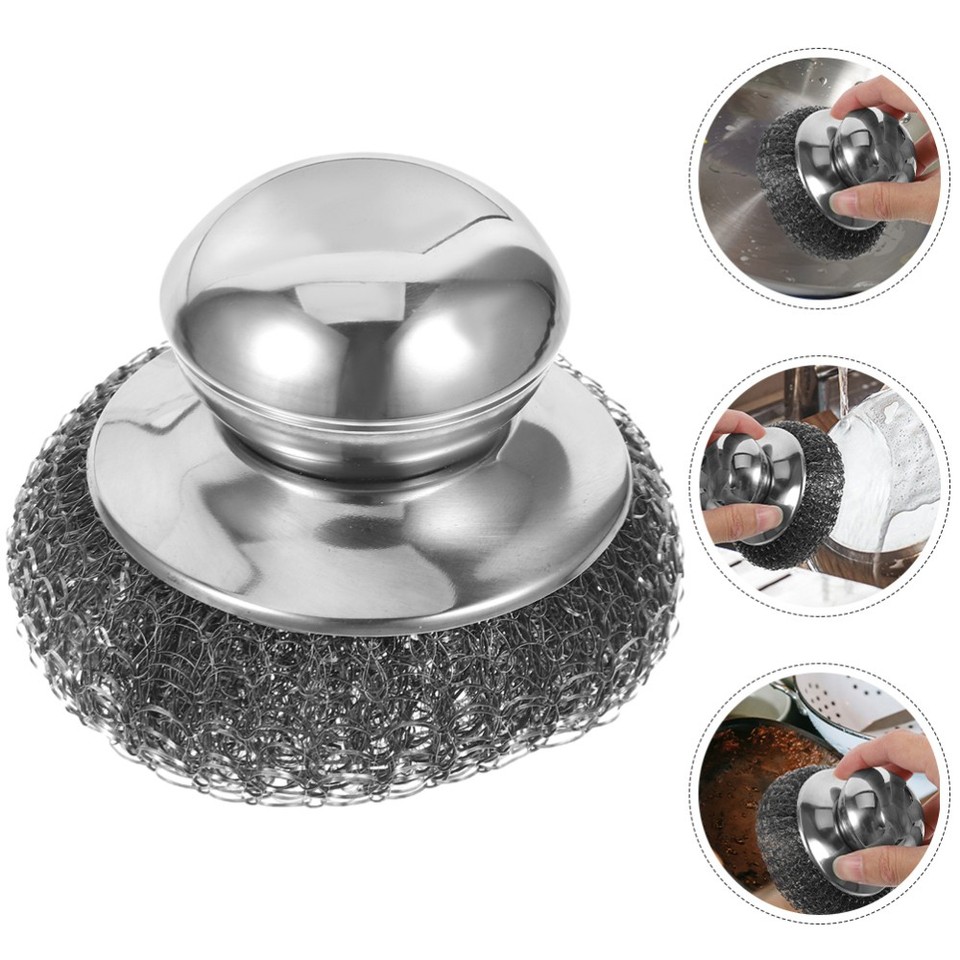 2 Pcs Pot Brush Steel Wire Stainless Scrubber Dish Washing Scrubbers ...
