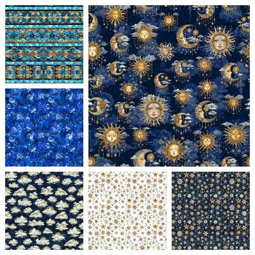 Bohemian Sunrise Sun, Moon & Stars Celestial Collection from Quilting ...