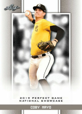 COBY MAYO 2019 "1ST EVER PRINTED" LEAF PERFECT GAME NIKE ROOKIE CARD ...