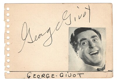 TWO VINTAGE AUTOGRAPHS ON ONE ALBUM PAGE GEORGE GIVOT & AUDRA LINDLEY ...