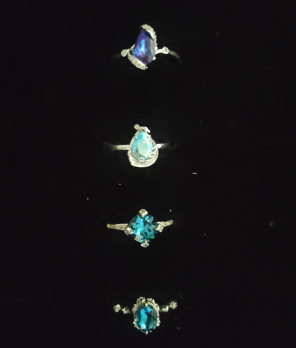 Fragrant Jewels Rings Size 8 Lot of 4 -BLUE SWAROVSKI in Sterling ...