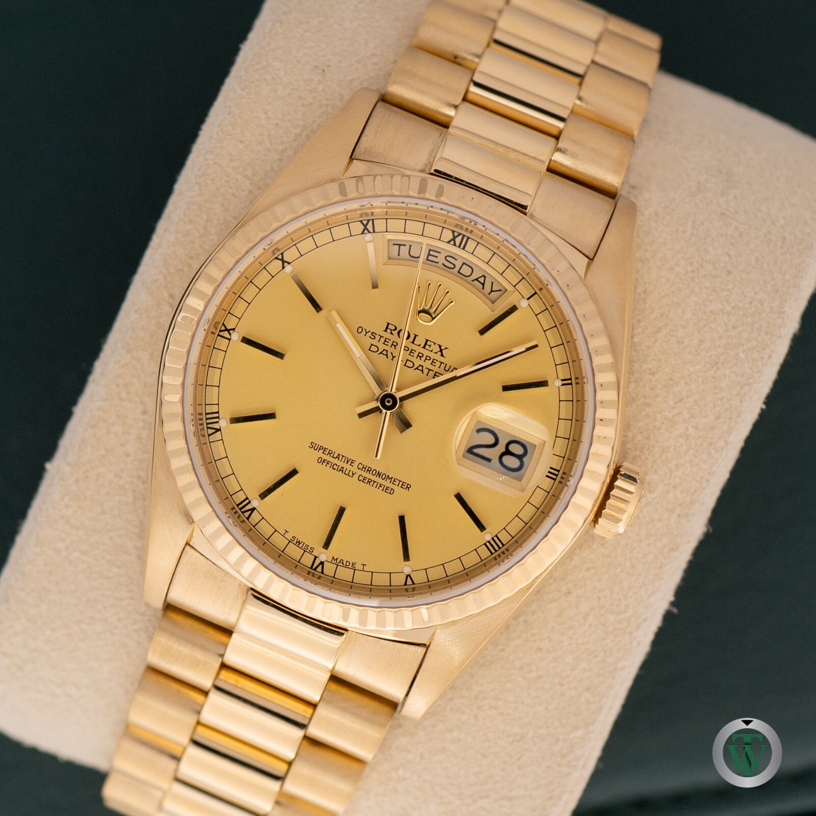 ROLEX DAY DATE 36 YELLOW GOLD CHAMPAGNE DIAL 18038 1985 | eBay