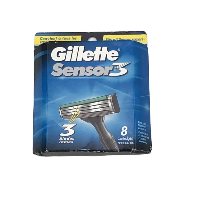 8 Gillette Sensor 3 Refills Blades Sensor Razor Cartridges Shaver | eBay
