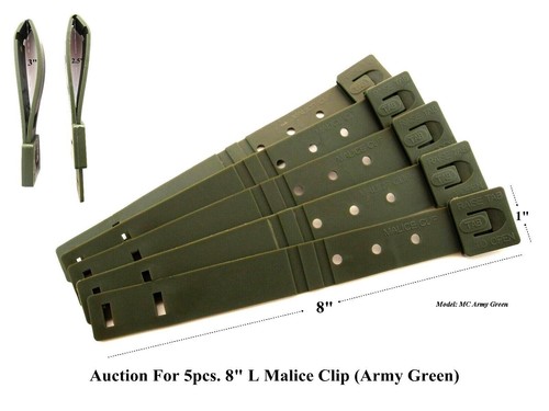 5 Tactical Tailor-Short 8" Army Green MALICE Clips For GERBER, BUCK ...