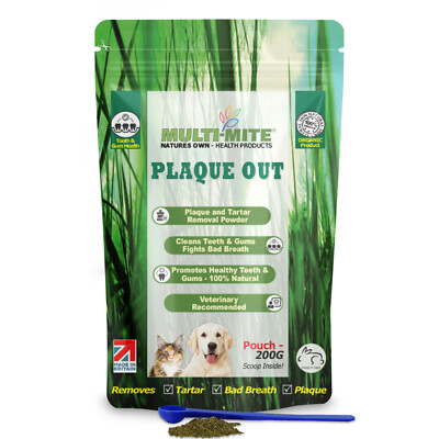 200G PLAQUE OUT Dogs and Cats Pouch Plaque Off Dogs Bad Breath Tartar ...