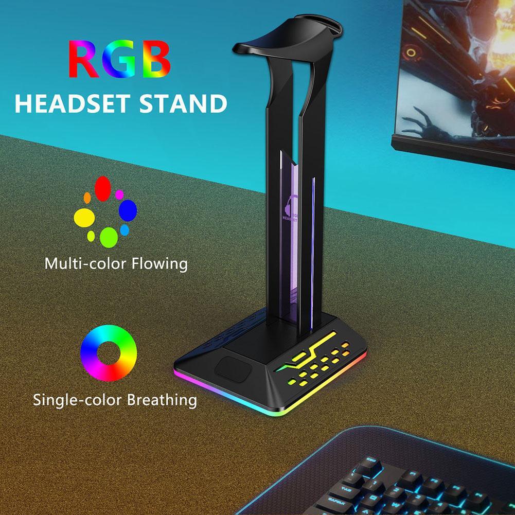 RGB Headphone Holder Rack 6 Monochrome Modes Gamer Headset Display ...