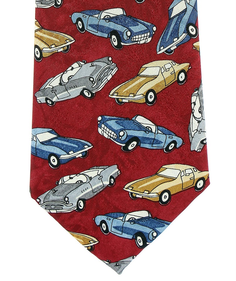 Sunday Drive Men's Neck Tie Sports Car Convertible Automobile Red ...