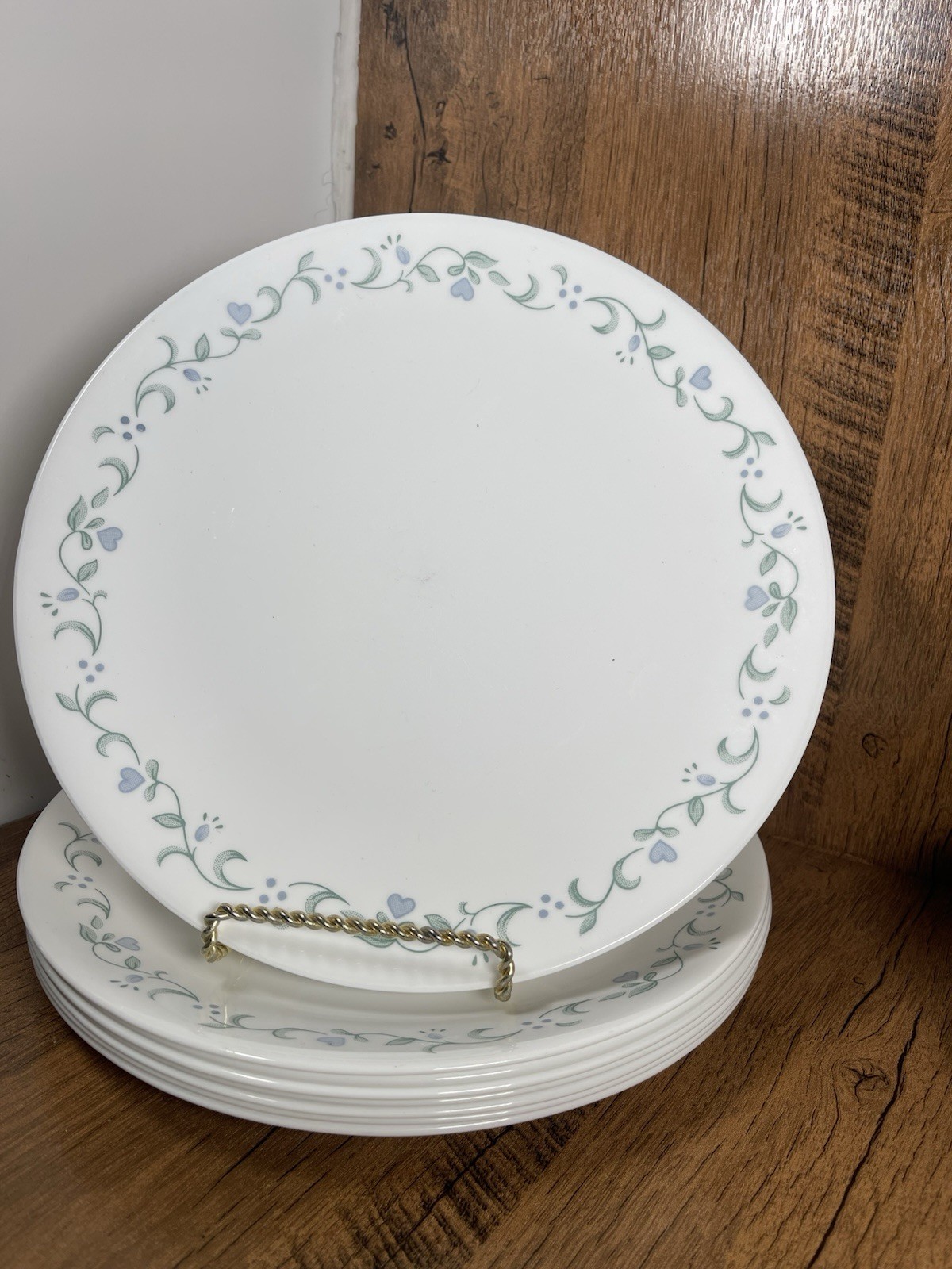 8 Corelle Country Cottage Dinner Plates 10 1/4" Blue Hearts | eBay