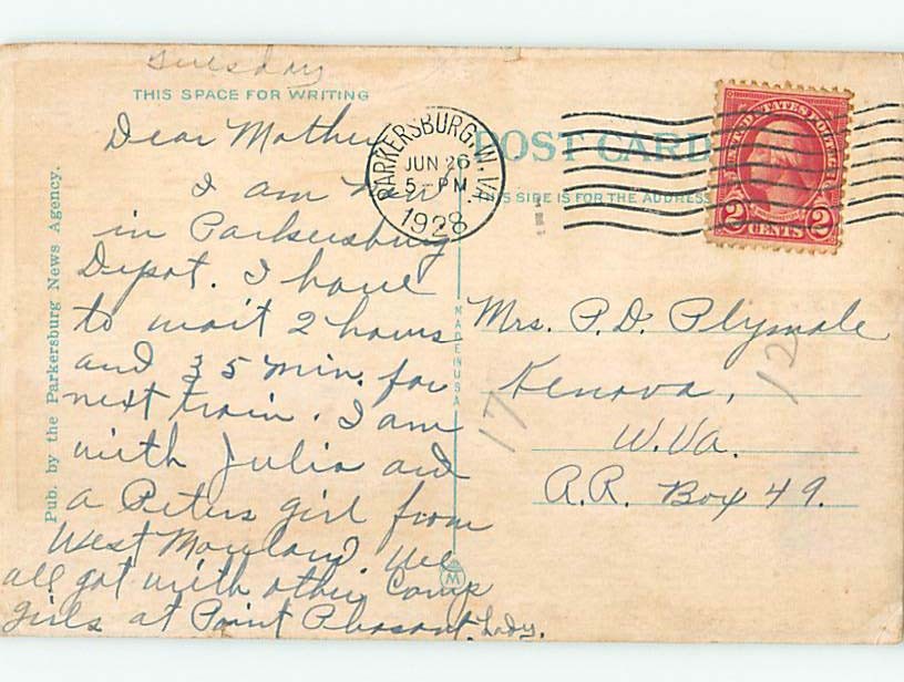 Pre-Chrome HIGH SCHOOL SCENE Parkersburg West Virginia WV o/19 AG6683 ...