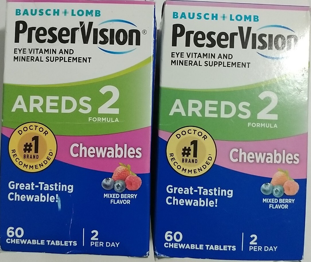 2 x 60ct PreserVision AREDS 2 Chewables Eye Vitamin Tablets EXP 9/24 ...