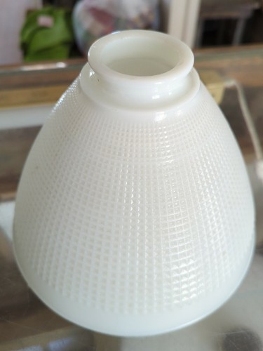 Antique Waffle Milk Glass 8” Diameter Floor Torchiere Lamp Shade 2.25 ...