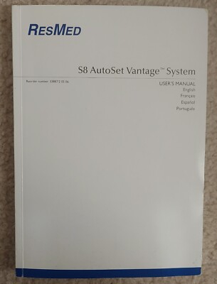 ResMed S8 AutoSet Vantage System User Manual Guide Booklet | eBay