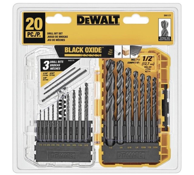 DEWALT DW1177 Black-Oxide Metal Drill Bit Set - 20 Piece for sale ...