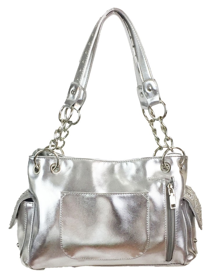 Zzfab Gem Studded Bling Purse Rhinestone Western Purse Silver B2226-SL ...