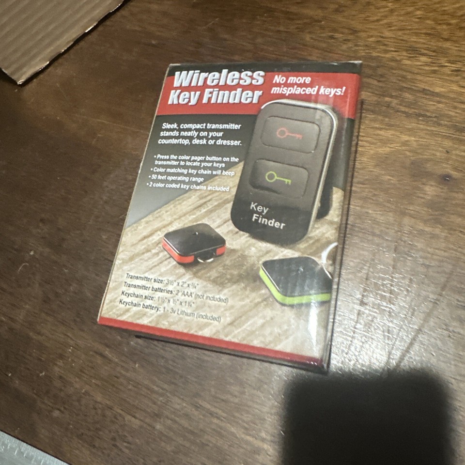 Wireless Key Finder Beep Locator 50 foot Range Color Coded Chain | eBay