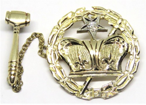 ORDER AMARANTH, Antique Crown,Star Diamond Wreath,Gavel Pin,10KY ...