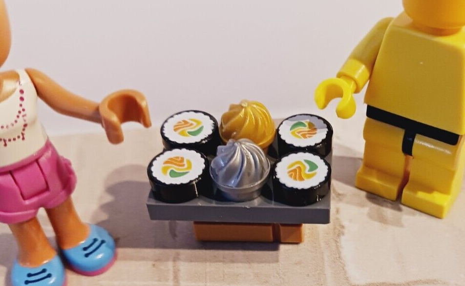 New LEGO Asian Food Sushi Serving Tray Dim Sum Nori Wrapped Salmon ...