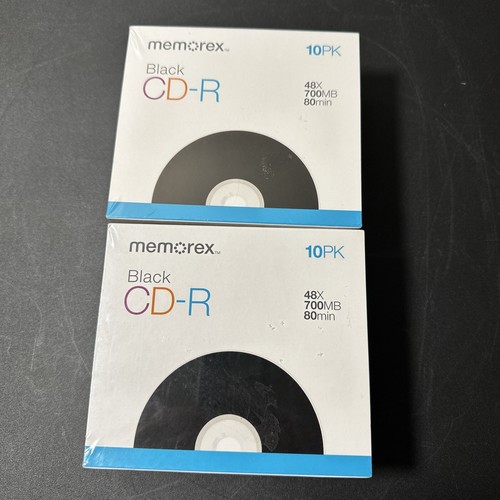 MEMOREX BLACK CD-R 48X WRITE SPEED 700mb - FACTORY SEALED (2 - 10pks ...