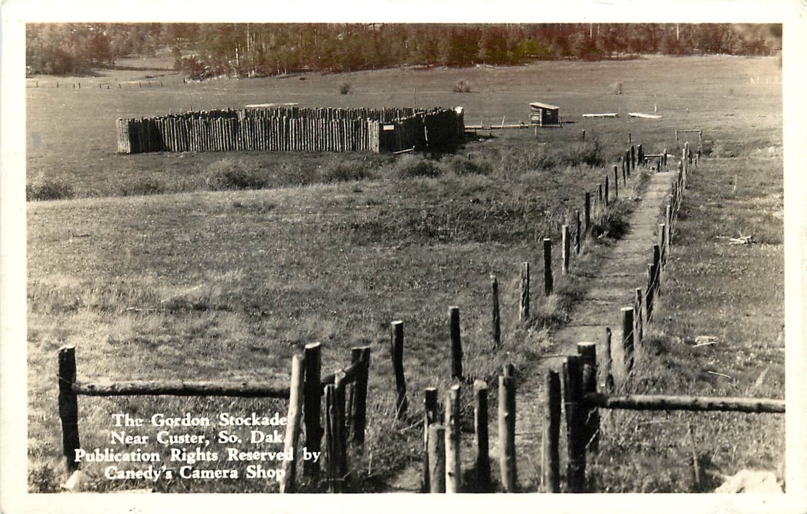 1930s RPPC Gordon Stockade near Custer SD Historical Landmark, Canedy ...
