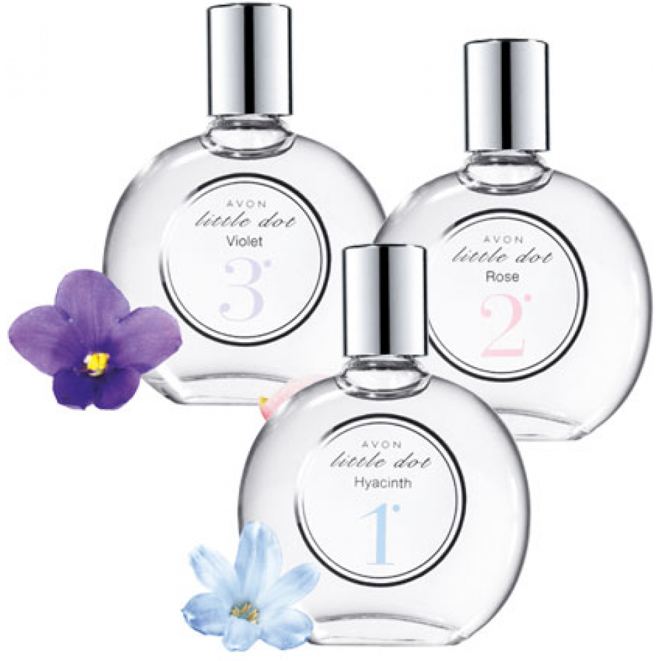 Avon Little Dot Perfume Set Hyacinth Rose Violet 3 Eau De Parfum $45 ...