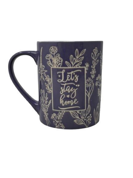 Modern Cottage "Let's Stay Home" Mug - Purple, Holds 16 Fl Oz ...