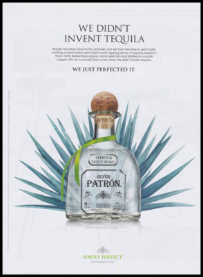 Patron Tequila print ad 2018 agave plant and bottle | eBay