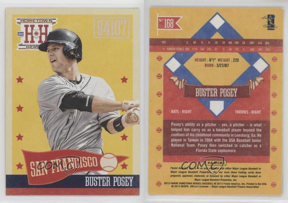 2013 Panini Hometown Heroes Zip Code Buster Posey #168 02wd | eBay