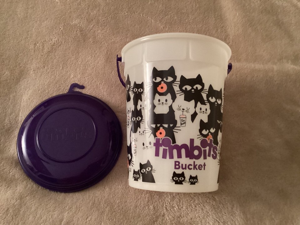 2025 Tim Horton’s Halloween Timbit Bucket Glow In The Dark Black Cat ...
