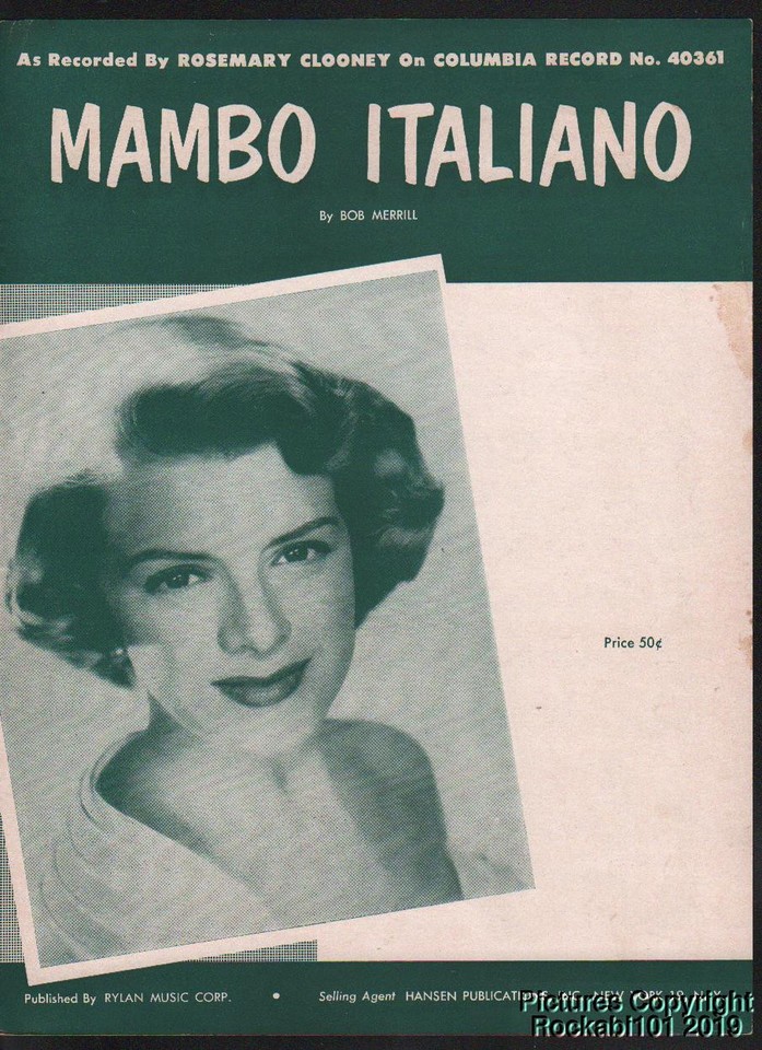 1954 Bob Merrill / Rosemary Clooney Sheet Music - Mambo Italiano | eBay
