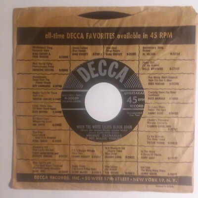 HELMUT ZACHARIAS 45 WHEN THE WHITE LILACS BLOOM AGAIN / BLUE BLUES ...