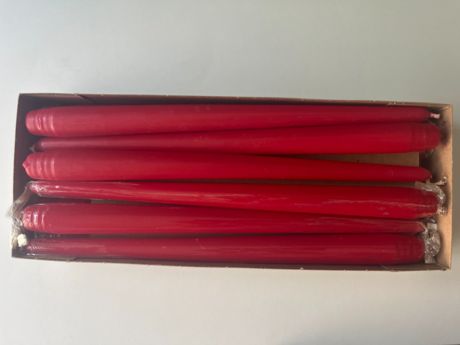 Set of 12 RED Taper CANDLES Candle-Lite 12" Long in Original Box #915 ...