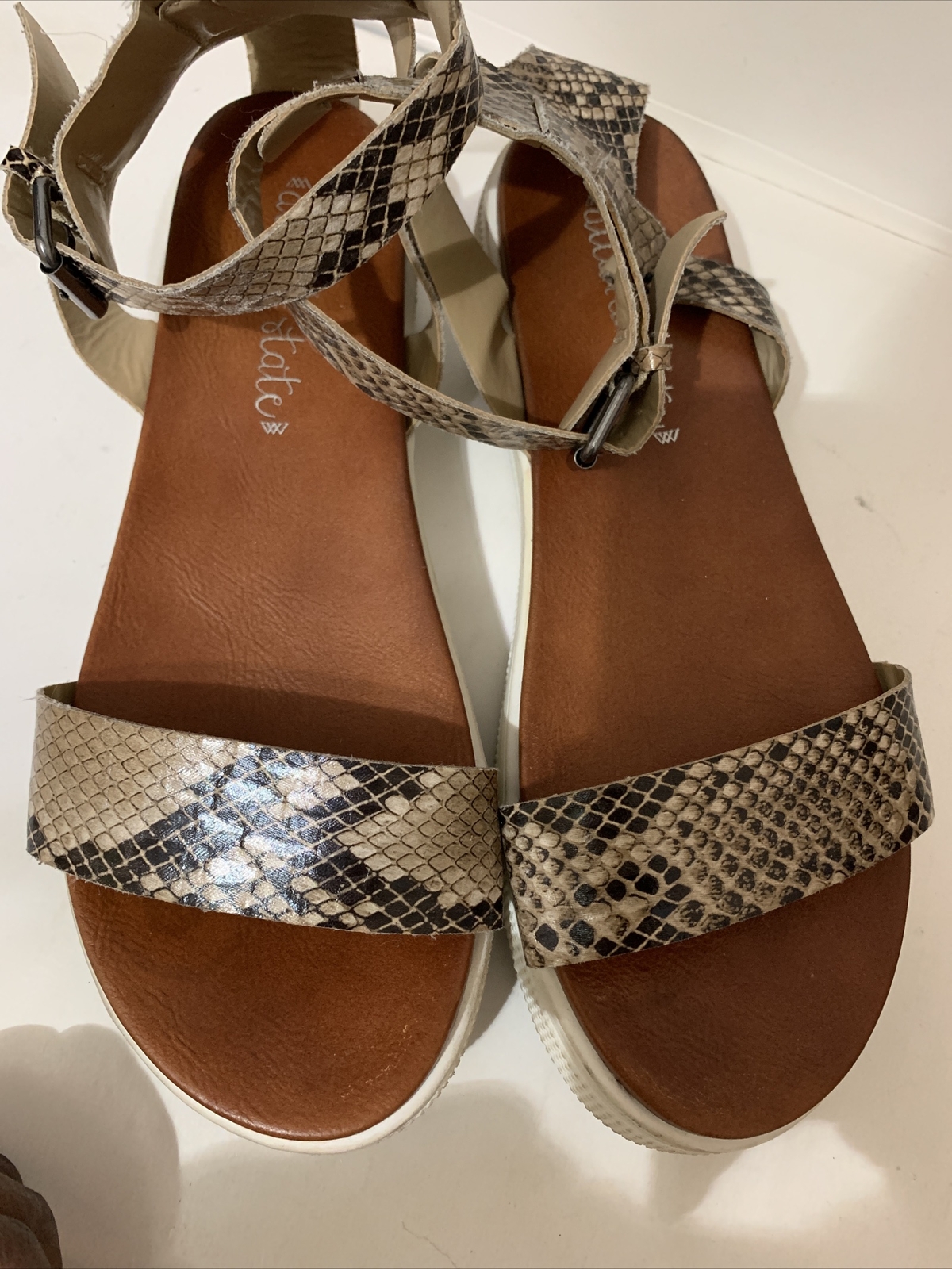 Altar'd State Sandals 10 Animal Print Torri Platform Buckle Shoes ...