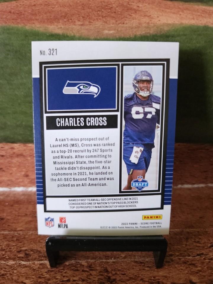 2022 Score Football Rookies Base #321 Charles Cross - Seattle Seahawks ...