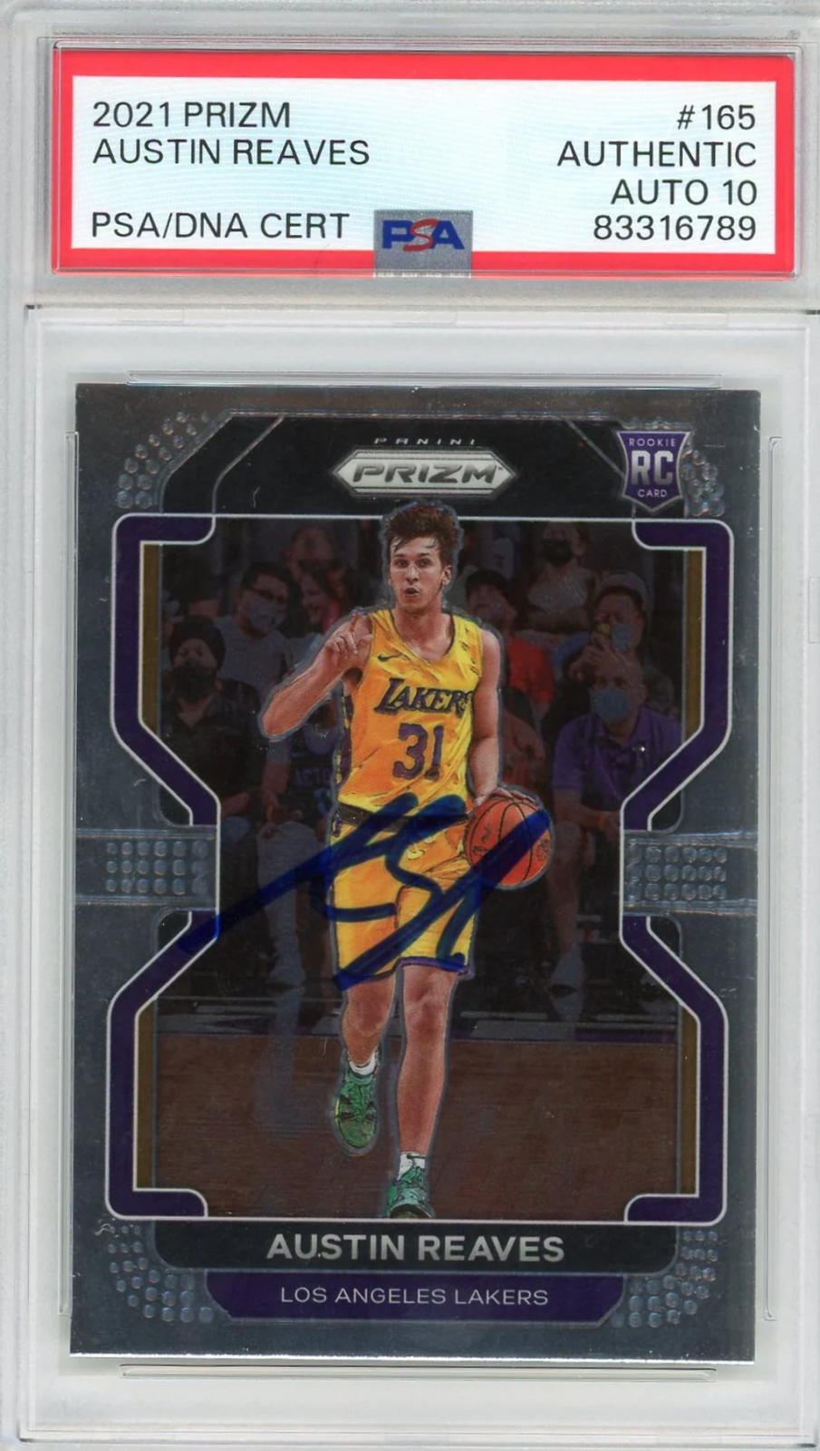Graded 2021 Panini Prizm Austin Reaves #165 Rookie RC Card PSA 10 Auto ...