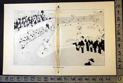 1924 SPORT BASEBALL COOLIDGE GLUYAS WILLIAMS ART SATIRE COMIC PRINT ...