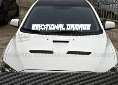 Emotional Damage Windshield Decal Sticker JDM Banner KDM Slammed ...