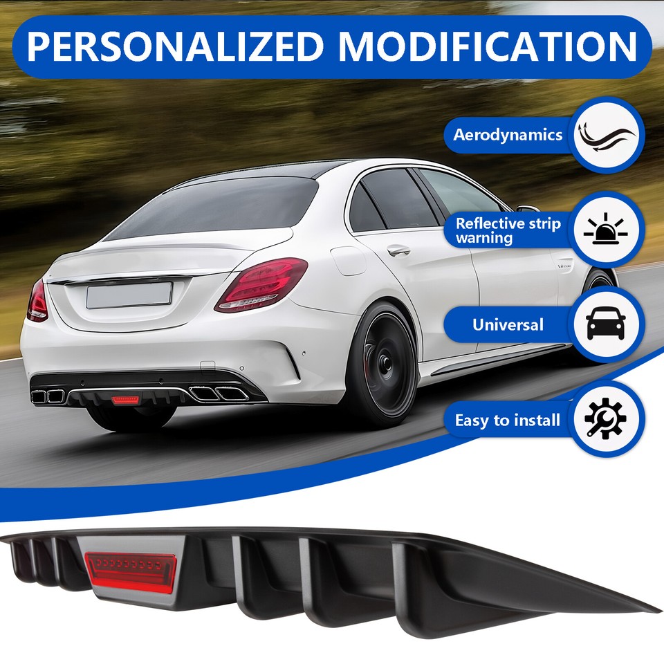 For 2013-2022 Honda Accord 7 Fins Rear Bumper Diffuser Spoiler Lip ...