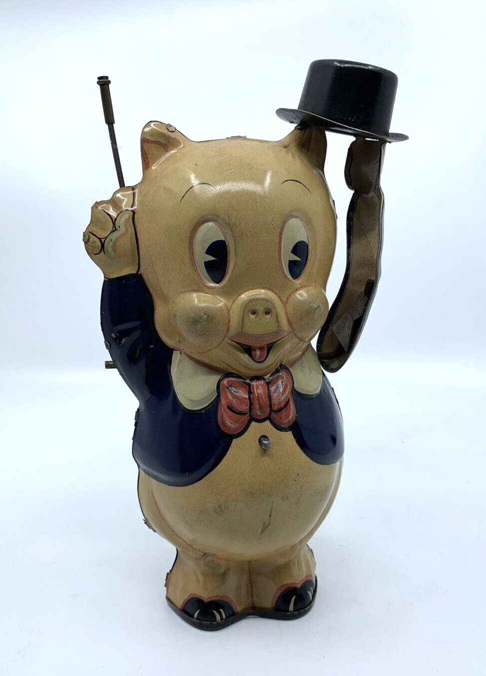 Antique 1939 Rare Porky Pig Wind Up Toy Marx Co. Leon Schlesinger With ...