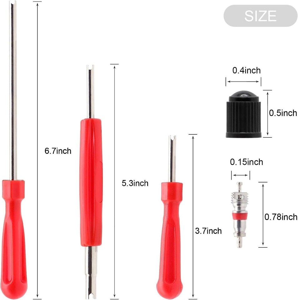Tire Valve Stem Core Replacement Tool Kit TR413 Valve Core Remover ...