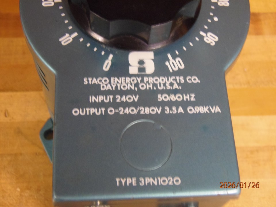 Staco Variac Type 3PN1020 240V | eBay