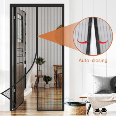 2024 Magnetic Screen Door Mesh Curtain Heavy Duty Mosquito Net Bug ...