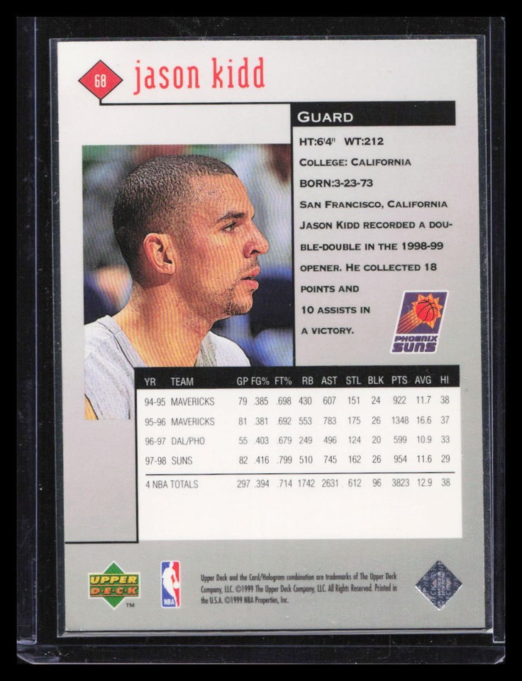 1999 Upper Deck Black Diamond Jason Kidd #68 Triple Diamond | eBay